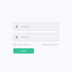 White light ui design for login form Royalty Free Vector