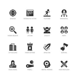 Game Genre Icon Set Vector Images (over 130)