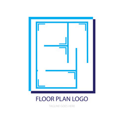 Letter fp floor plan logo Royalty Free Vector Image