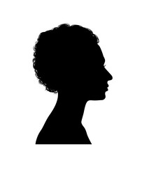 Silhouette set of face profile of different people