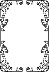 Ornamental black frame with filigree swirls Vector Image