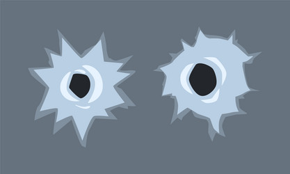 Bullet holes from gun shot in metal surface Vector Image