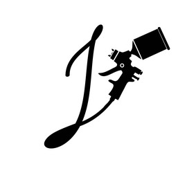 Gun spray paint monogram logo initial letter o Vector Image