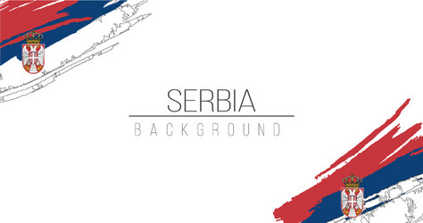 Serbia flag brush style background with stripes Vector Image