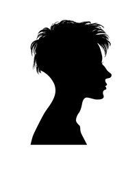 Silhouette set of face profile different people Vector Image