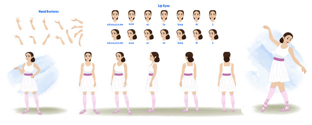 A female model sheet woman creation set girl tur Vector Image