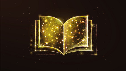 Opened magic book with light Royalty Free Vector Image