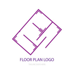Letter fp floor plan logo Royalty Free Vector Image