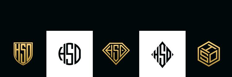 Initial letters dbc logo designs bundle Royalty Free Vector