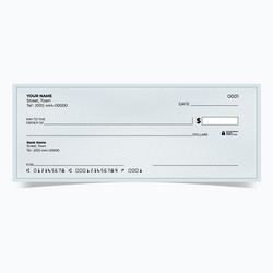 Bank cheque design with guilloche background Vector Image