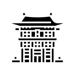 Miko shrine maiden shintoism line icon Royalty Free Vector