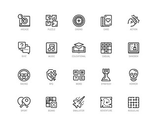 Game Genre Icon Set Vector Images (over 130)