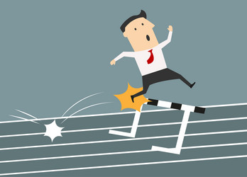 Cartoon businessman staggering and bending over Vector Image