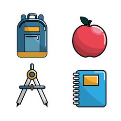 Color school tools icon Royalty Free Vector Image