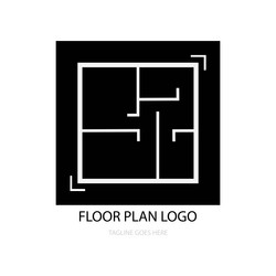 Letter fp floor plan logo Royalty Free Vector Image