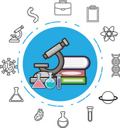 School science radiation atom books Royalty Free Vector