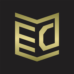 Ed logo monogram with emblem shield shape design Vector Image
