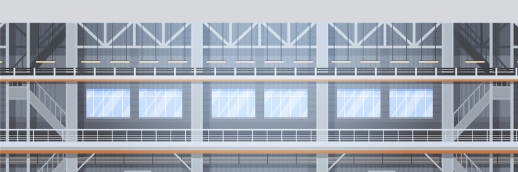 Empty factory conveyor automatic assembly line Vector Image