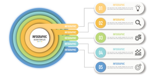 Rectangular paper origami mind map infographic Vector Image