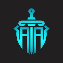 Aa logo with circle rounded negative space design Vector Image