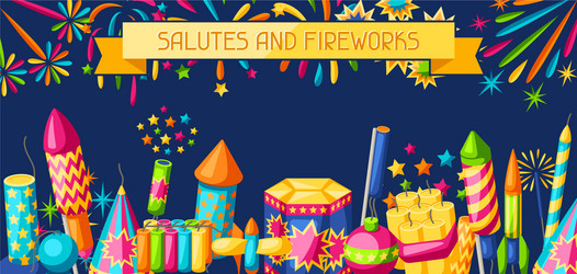 Cartoon fireworks theme 1 Royalty Free Vector Image