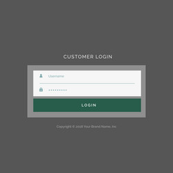 Minimal white login form design template Vector Image