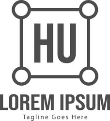 Initial hu logo template with modern frame Vector Image