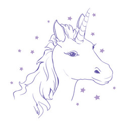 Cute graphic unicorn Royalty Free Vector Image