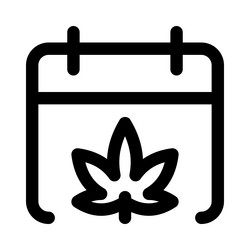 Cannabis and calendar logotype isolated Royalty Free Vector