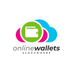 Cloud wallets logo template creative Royalty Free Vector