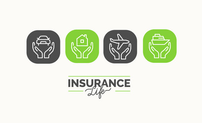 Life insurance icons Royalty Free Vector Image
