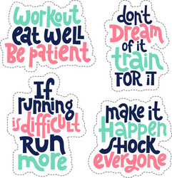 Fitness motivational quotes Royalty Free Vector Image