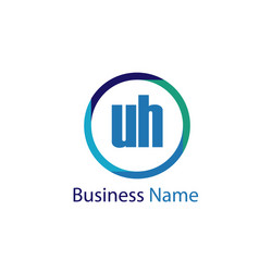 Initial letter uh logo template design Royalty Free Vector
