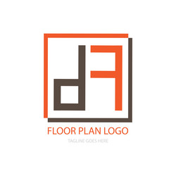 Letter fp floor plan logo Royalty Free Vector Image