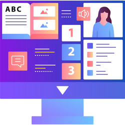 Online learning education web platform icon Vector Image