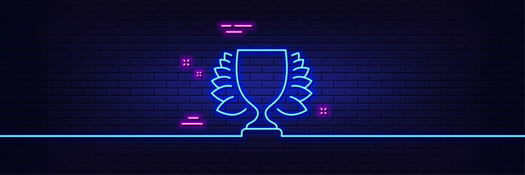 Laureate award line icon winner prize sign neon Vector Image