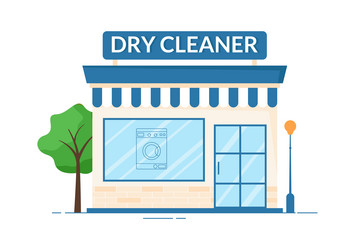 Dry cleaning store service with kid washing Vector Image