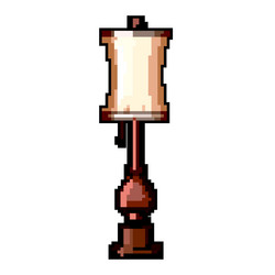 Desk vintage table lamp game pixel art Royalty Free Vector