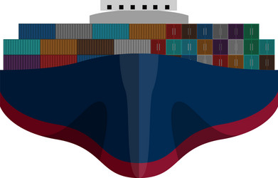 Isolated front view a cargo ship Royalty Free Vector Image