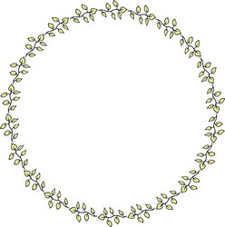 Round frame with branches on white background Vector Image
