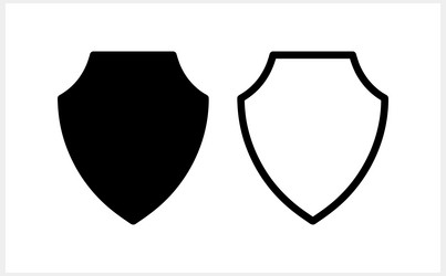Shield guard icon isolated stencil filled flat Vector Image