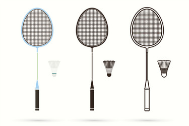 Graphic flat design drawing stylized badminton Vector Image