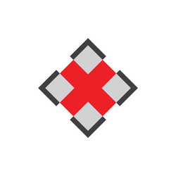 Abstract cross x square geometric logo Royalty Free Vector