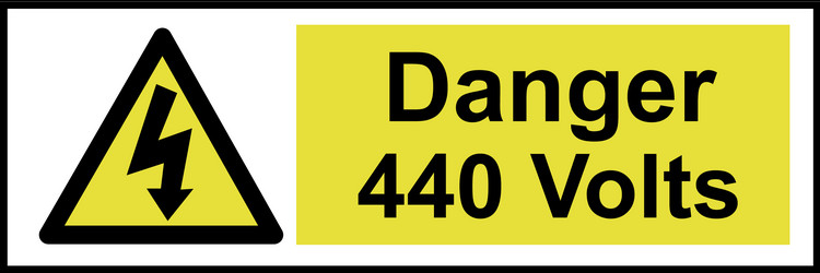 Danger 440 volts safety sign Royalty Free Vector Image