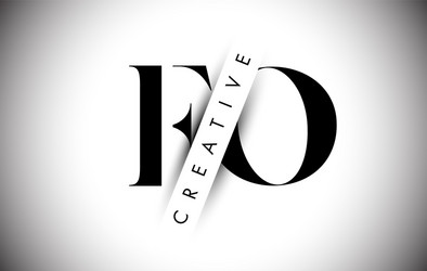 Creative blue letters fo f o logo with leading Vector Image