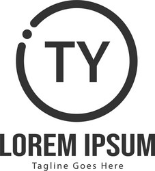Initial ty logo template with modern frame Vector Image