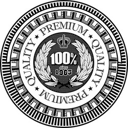 Grunge textured quality control round stamp seal Vector Image