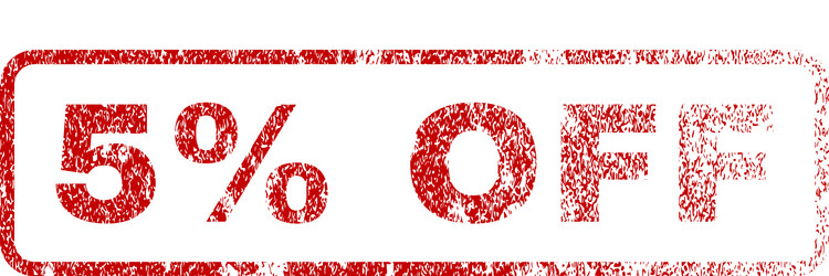 5 percent off rubber stamp Royalty Free Vector Image