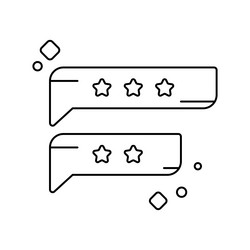 Comment feedback icon with black outline style Vector Image