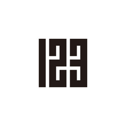 Number 123 circle geometric symbol simple logo Vector Image